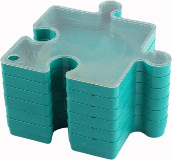 Puzzel Sorteerbakjes – Inclusief Deksel - 6-delig – Turquoise – Puzzel ...