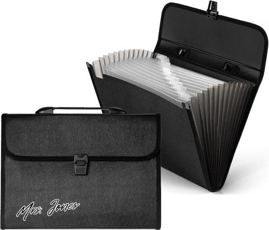 Mrs. Jones Documentenmap 12 vakken A4-formaat accordeon-map met deksel ...