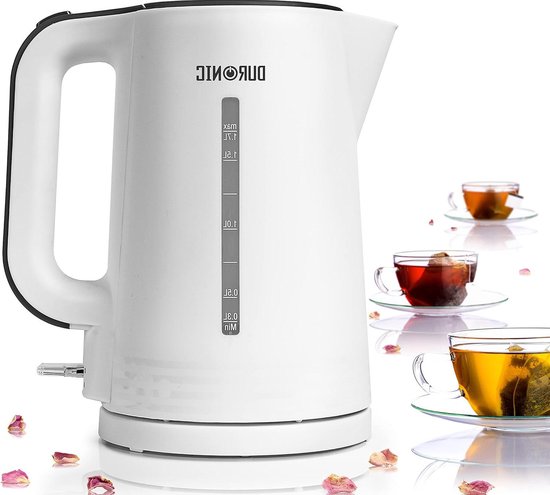 Waterkoker - snelkoken - modern design - 1 stuks - wit - kunststof | bol