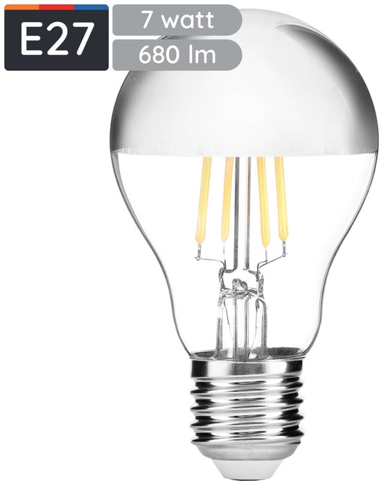 Avide E27 LED Filament Lamp 7W - 680lm - 2700K - Extra Warm Wit - LED Kopspiegel Globe... | bol