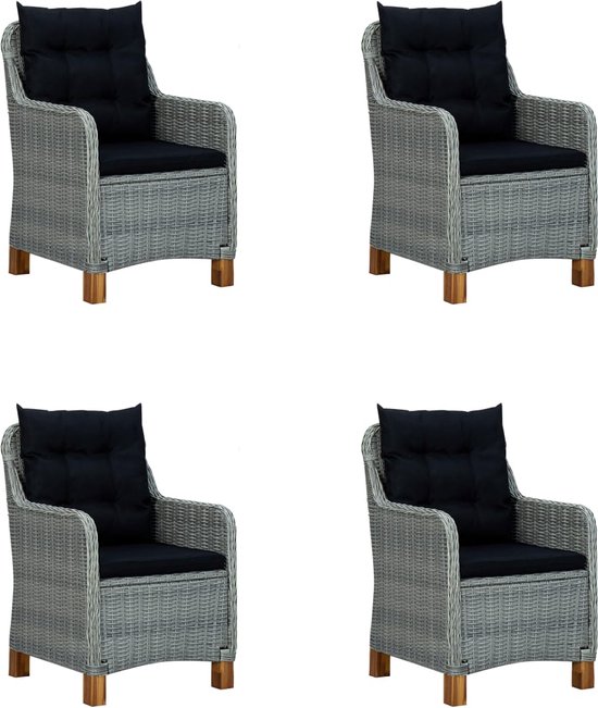 vidaXL Tuinset - 5-delig - Lichtgrijs - Acaciahout Tuin Set - Acacia ...