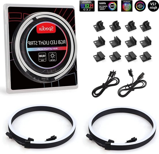 12V RGB LED Strip Combo Set - Neon verlichting - 39 LED-lampen - Digitale RGB - Compatibel | bol
