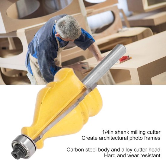 Fotolijstfrees slijtvaste 1/4 inch schacht Koolstofstaal houtfrees voor ...