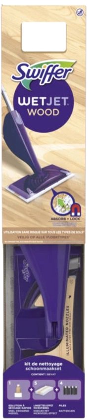 Swiffer WetJet Wood - Starterkit - Schoonmaakset - Inclusief Sprayreiniger -... | bol