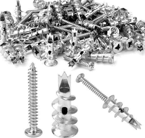 Zelfborende gipsplaat metalen pluggen met schroeven - Set van 50 stuks ...