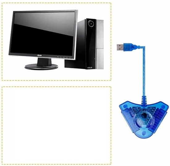 PS2 naar PC USB Controller Adapter Converter Kabel - Voor Windows 98 XP ...