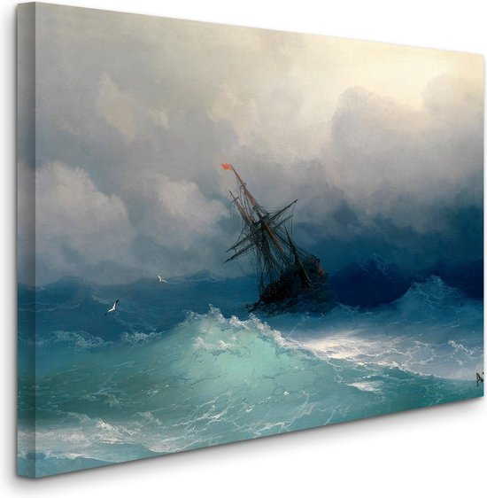 Ivan Konstantinovich Aivazovsky - Ship on a Stormy Sea - Schip op een ...