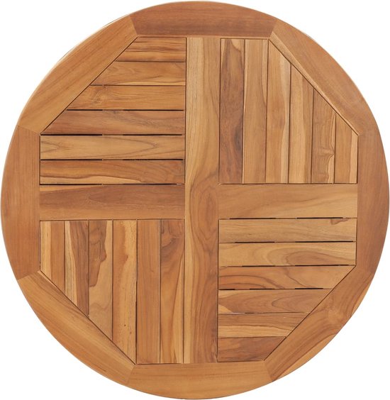 vidaXL Tafelblad Rond - 80 cm - Massief Teakhout Tafelblad Teak - Ronde ...