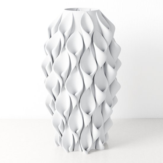 Dastium Home Vaas - Mat Wit - H42cm - Moderne vaas van gerecycled ...