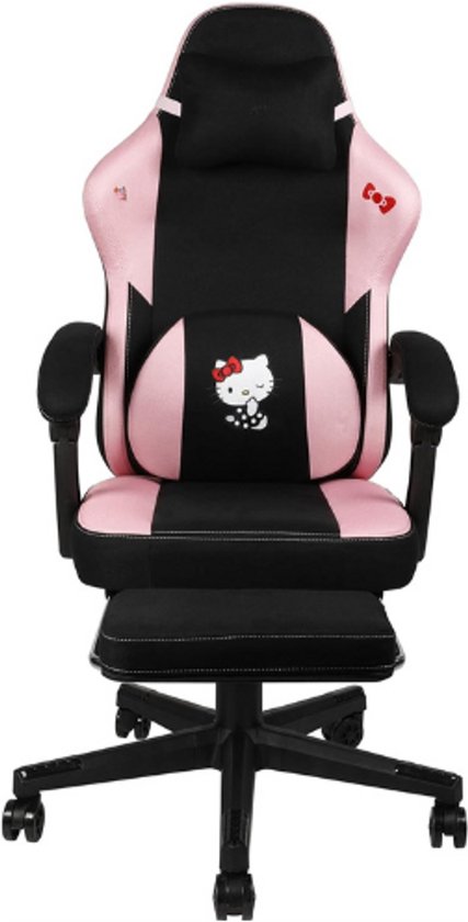 Hello Kitty Gaming Bureaustoel Zwart Roze - Verstelbare Rugleuning 150° - Met... | bol