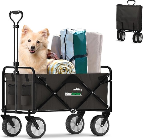 Bolderkar voor Tuin en Strand - Opvouwbare Transportwagen met Draaibare ...