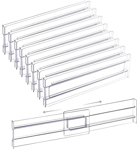 Lade Organizer Verstelbaar - 10 Stuks - Transparant - Lade verdeler ...