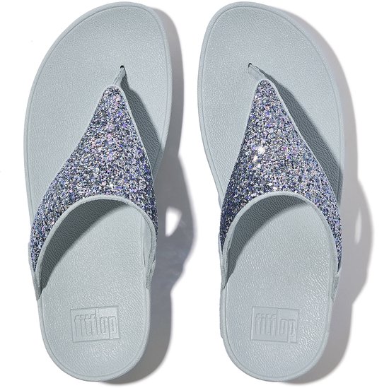 FitFlop Lulu Multi-Tonal Glitter Toe-Post Sandals BLAUW - Maat 41 | bol