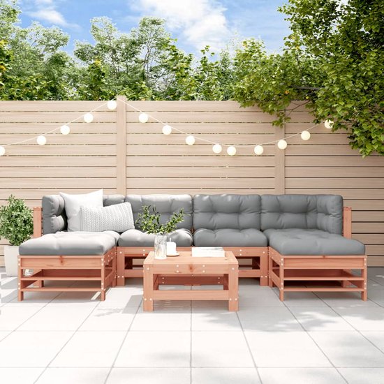 vidaXL 7-delige Loungeset met kussens hout Loungeset - Tuinset - Lounge ...