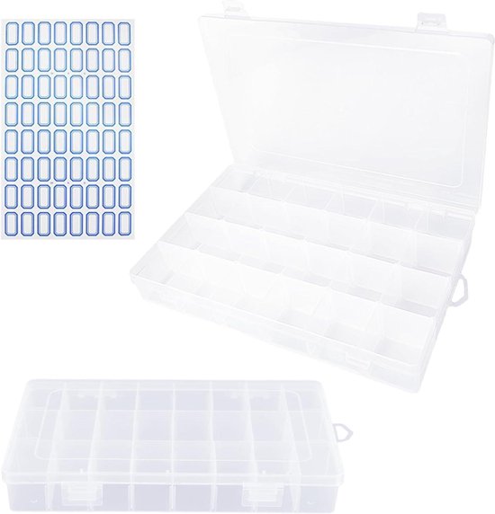 2 stuks assortimentsdoos - Sorteerdozen voor kleine onderdelen met 24 ...