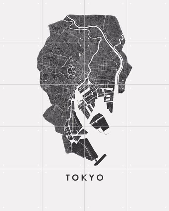 IXXI Tokyo City Map, Kunst in Kaart - 80 x 100 cm - Gratis ophangtool ...