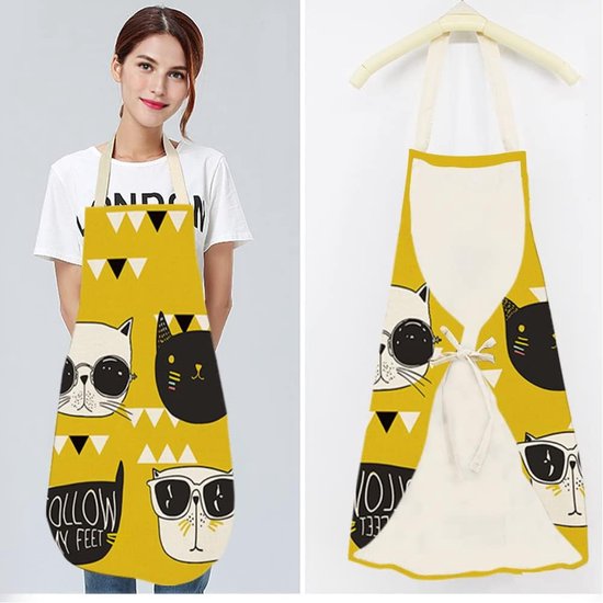 Goodivery ® Stijlvolle Keuken Schort met Leuke Kattenprint voor Mannen ...