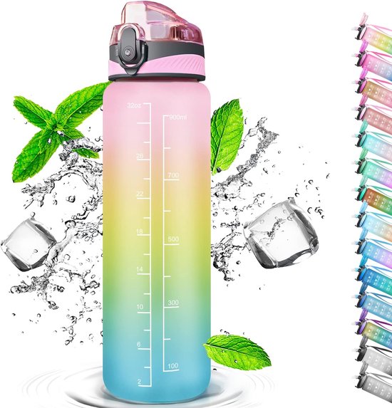Goodivery ® Aanpasbare Kleurrijke Waterfles met Pompje en ...