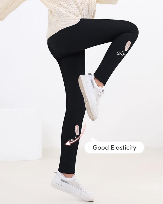 Thermische Fleece Legging Meisjes - Dikke Katoen Winterbroek met Konijn ...