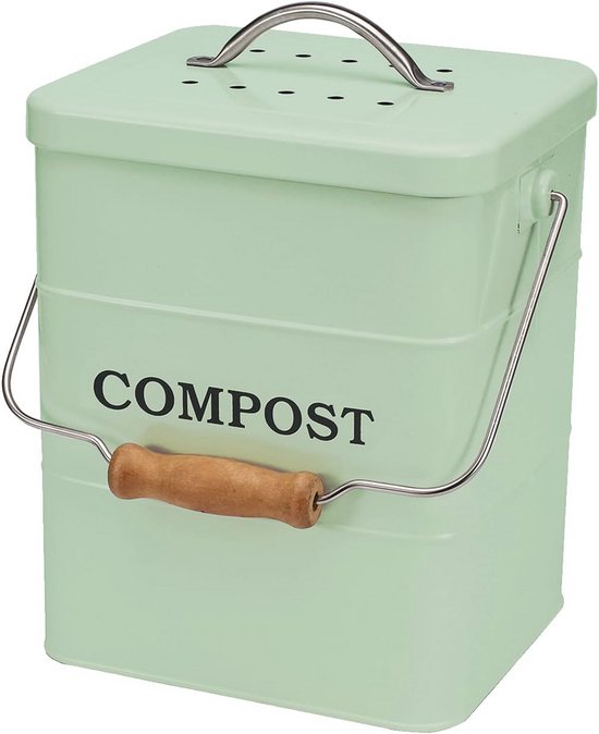 Metalen Compostemmer met Deksel - Duurzame Bio-afvalcontainer voor ...