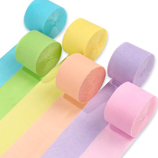Crepe Paper Streamers 6 Rolls 492ft - Pastel Party Streamers voor... | bol