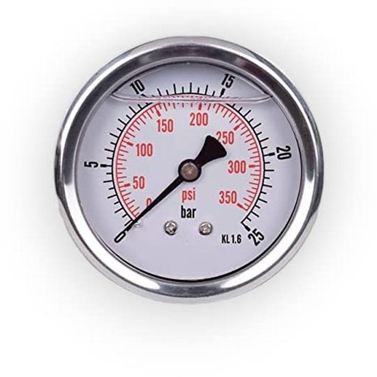 Manometer Glycerine met axiale aansluiting en achterste aansluiting ...