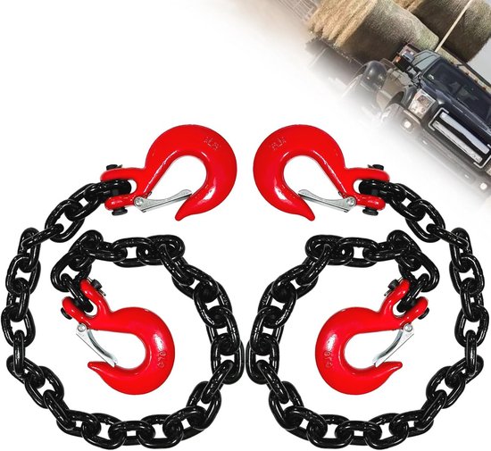 3/8 Inch Trailer Safety Chain Drag Chain with Clevis Safety Hooks ...