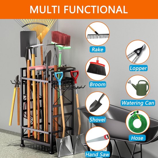 Grote Tuingereedschap Organizer - Metalen Standaard voor Garage ...