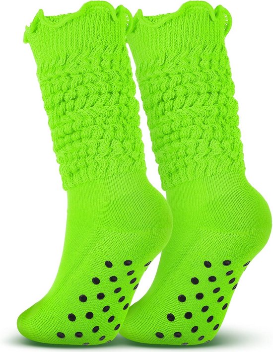Dikke Geribbelde Slouch Sokken met Antislip voor Yoga Pilates en ...