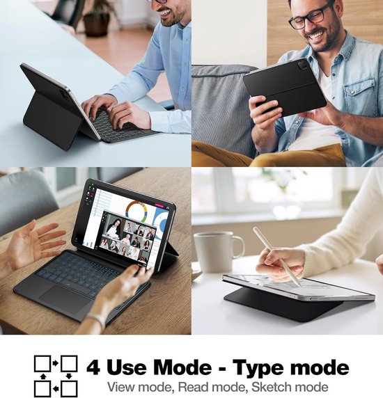 Toetsenbordhoes voor iPad Air 11 inch 2024 en iPad Pro 11 inch ...