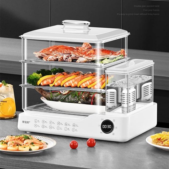 Elektrische Stoomkoker met 24 Liter Inhoud, 3-Traps en Touchscreen ...