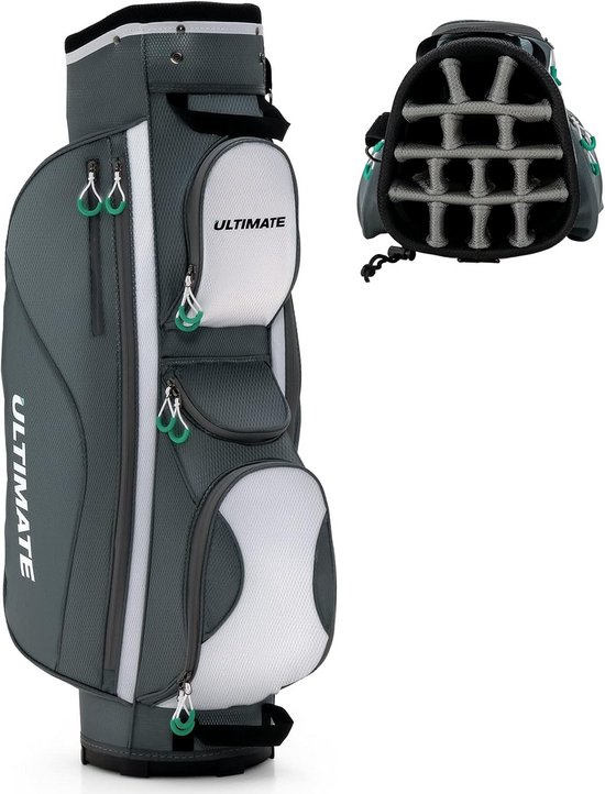 Lichte Golftas met 14 Scheidingswanden, Veel Opbergvakken en Koeltas ...