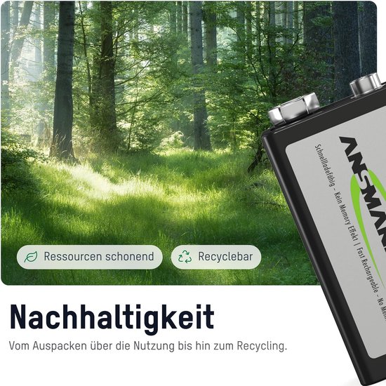 Oplaadbare 9 Volt Blok Batterij 200 mAh NiMH Lage Zelfontlading | bol