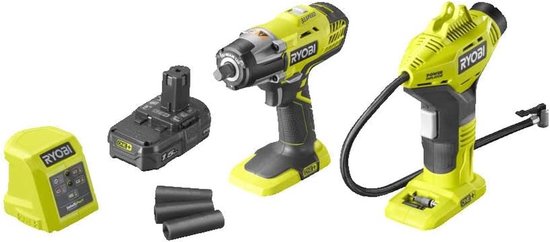 Impact schroefmachine met compressor en accessoires - 400 Nm - 18V | bol