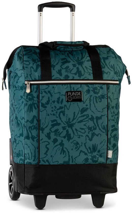 Punta Wheel Trolley Shopper Big Wheel Flowers Petrol | bol