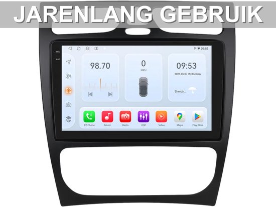 Autoradio met bluetooth - Carplay - Voor Mercedes-Benz C-Klasse / CLK ...