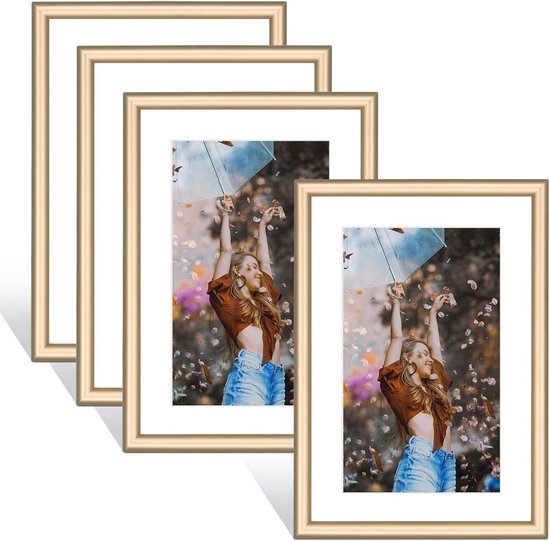 Dunne Modern Click Frame Set van 4 voor 5x7 Foto's | bol