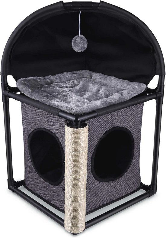 Moderne Kattenkrabpaal met Huizen en Platformen - Voor Katten tot 8 kg ...