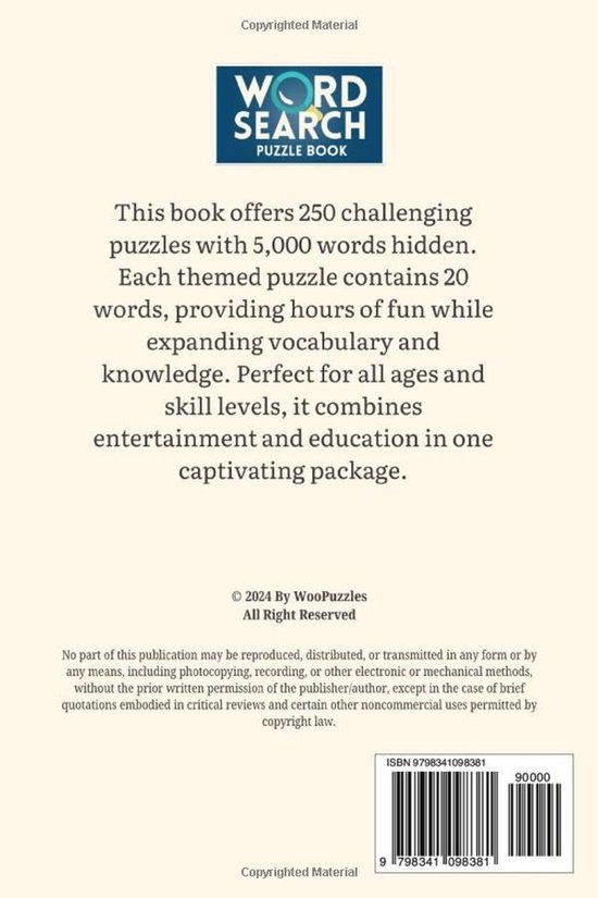 250 Themed Word Search Puzzles - 5000 Words: Engaging Word Search ...