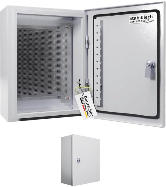 Verdeelkast van plaatstaal IP65 400x300x180 mm - Stroomkast voor buiten ...