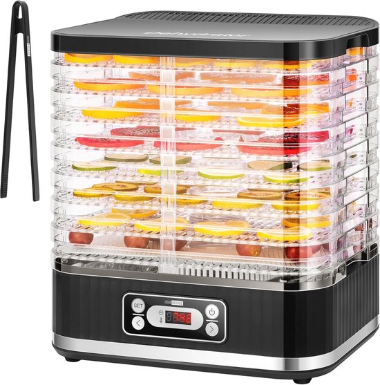 Elektrische Voedseldroger met Digitale Timer en Temperatuurregeling – 8 ...