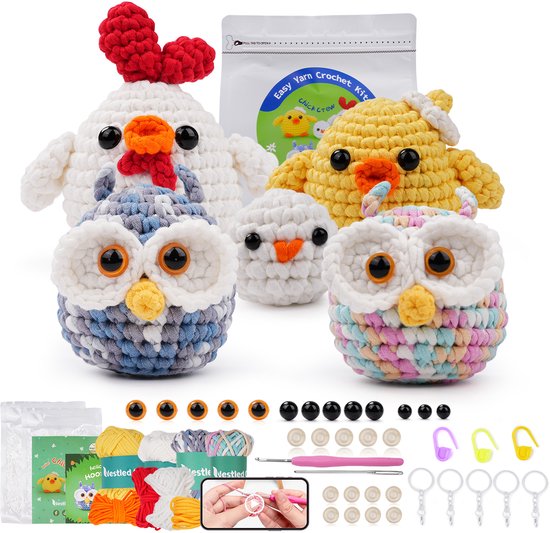 Creatorally Beginners Haakpakket - Uil en Kuiken Haakkits ...