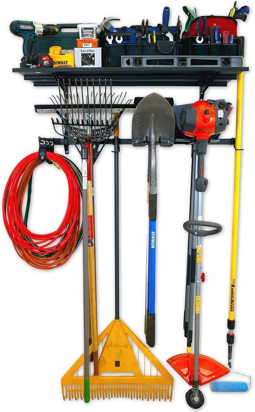 Heavy Duty Garage Opslag Rek met Wandmontage en Overhead Plank voor ...
