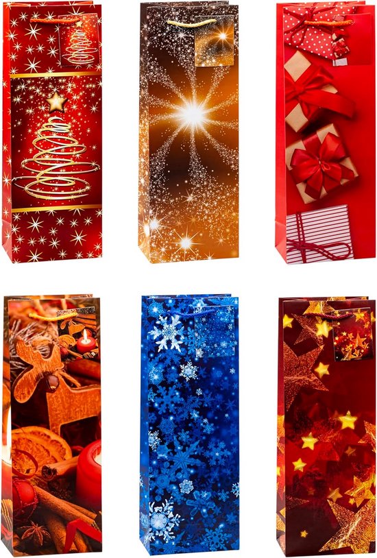Kerstcadeauzakjes - 6-voudig gesorteerd - 36 cm hoog - Stevig papier ...