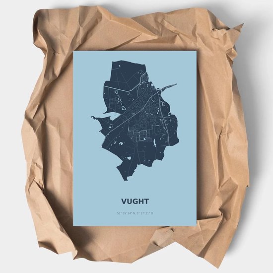 Poster Vught A2 - 42 x 59,4 cm - Blauw (Exclusief Lijst) | bol