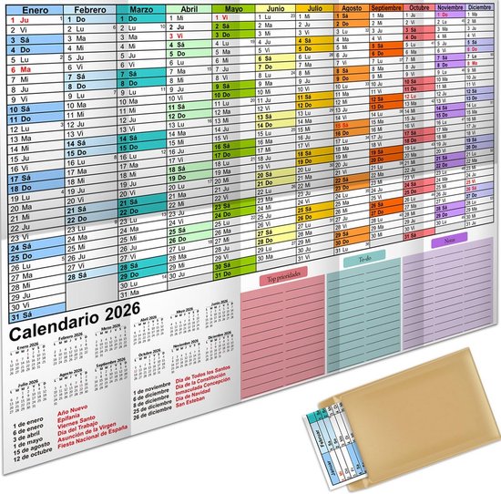 Wandkalender 2026 A1 - Grote Jaarkalender met Weekoverzicht en ...