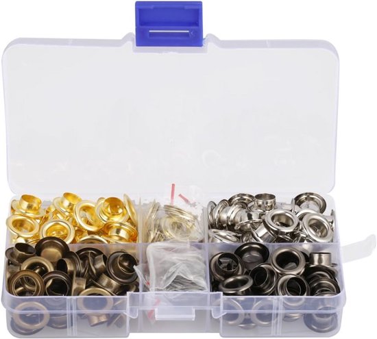 140x Metalen Oogjes Set 8mm (5/16 Inch) voor Kleding, Tassen en DIY ...