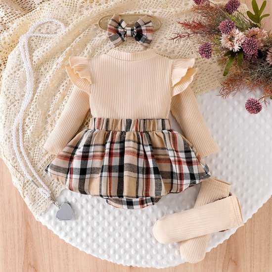 Schattige Baby Meisjes Kleding Set - Romper met Lange Mouwen en ...
