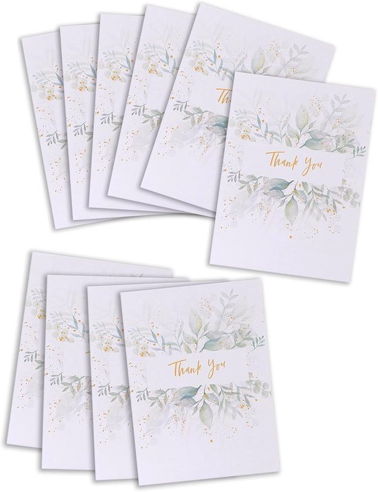Multipack van 10 Bedankkaarten met Botanische Ontwerpen ...
