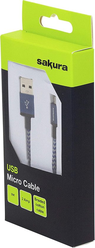 USB Micro Kabel - 1 Meter - Opladen en Gegevensoverdracht - Braided ...